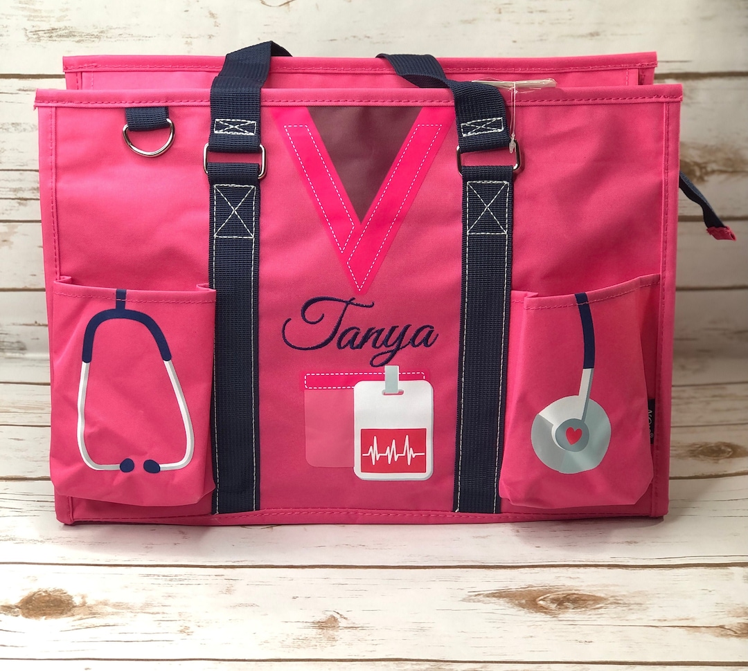 Nurse Tote Personalized, Zippered Caddy Organizer Tote Bag, Nurse Gifts ...