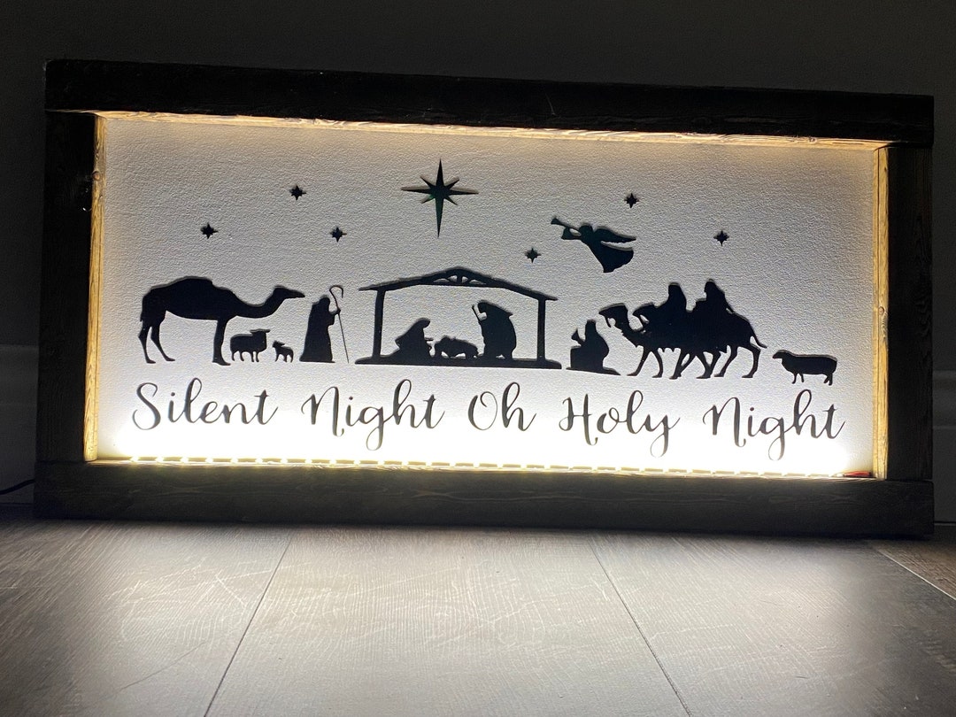 LED Nativity Scene Sign. Bedroom. Living Room. - Etsy
