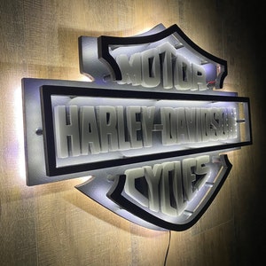 LED Harley Davidson Sign. Neon, Bedroom, Gameroom, Arcade Room, Man ...