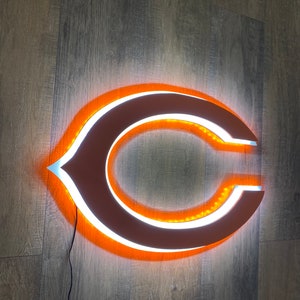 LED Chicago Bears Sign. Bedroom, Man Cave, Arcade, Bar. - Etsy