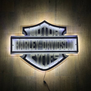 LED Harley Davidson Sign. Neon, Bedroom, Gameroom, Arcade Room, Man ...