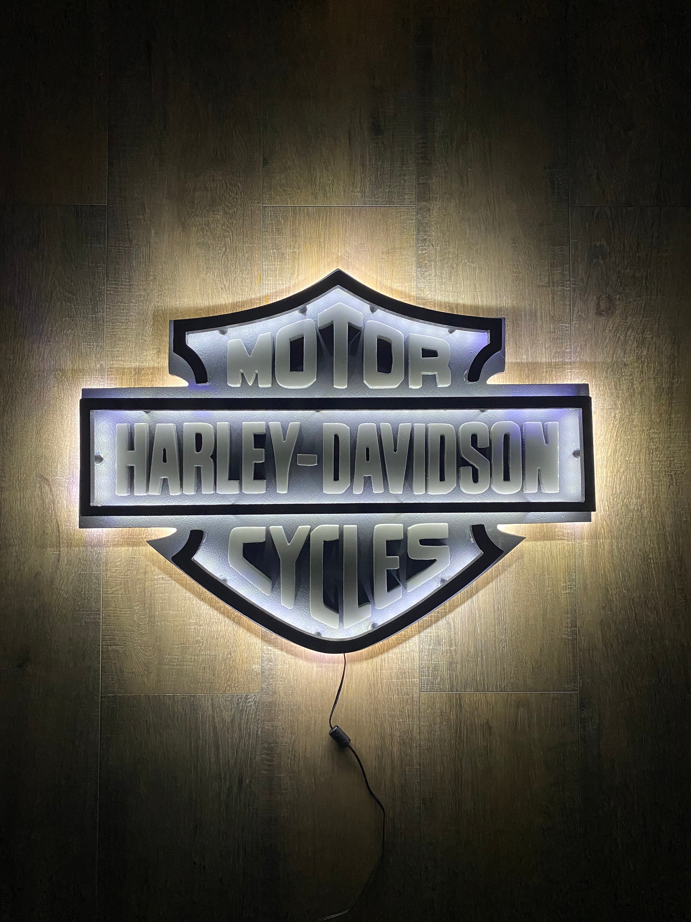 LED Harley Davidson sign. Neon Bedroom Gameroom Arcade | Etsy