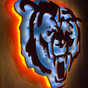 LED Chicago Bears Sign. Bedroom, Man Cave, Arcade, Bar. - Etsy