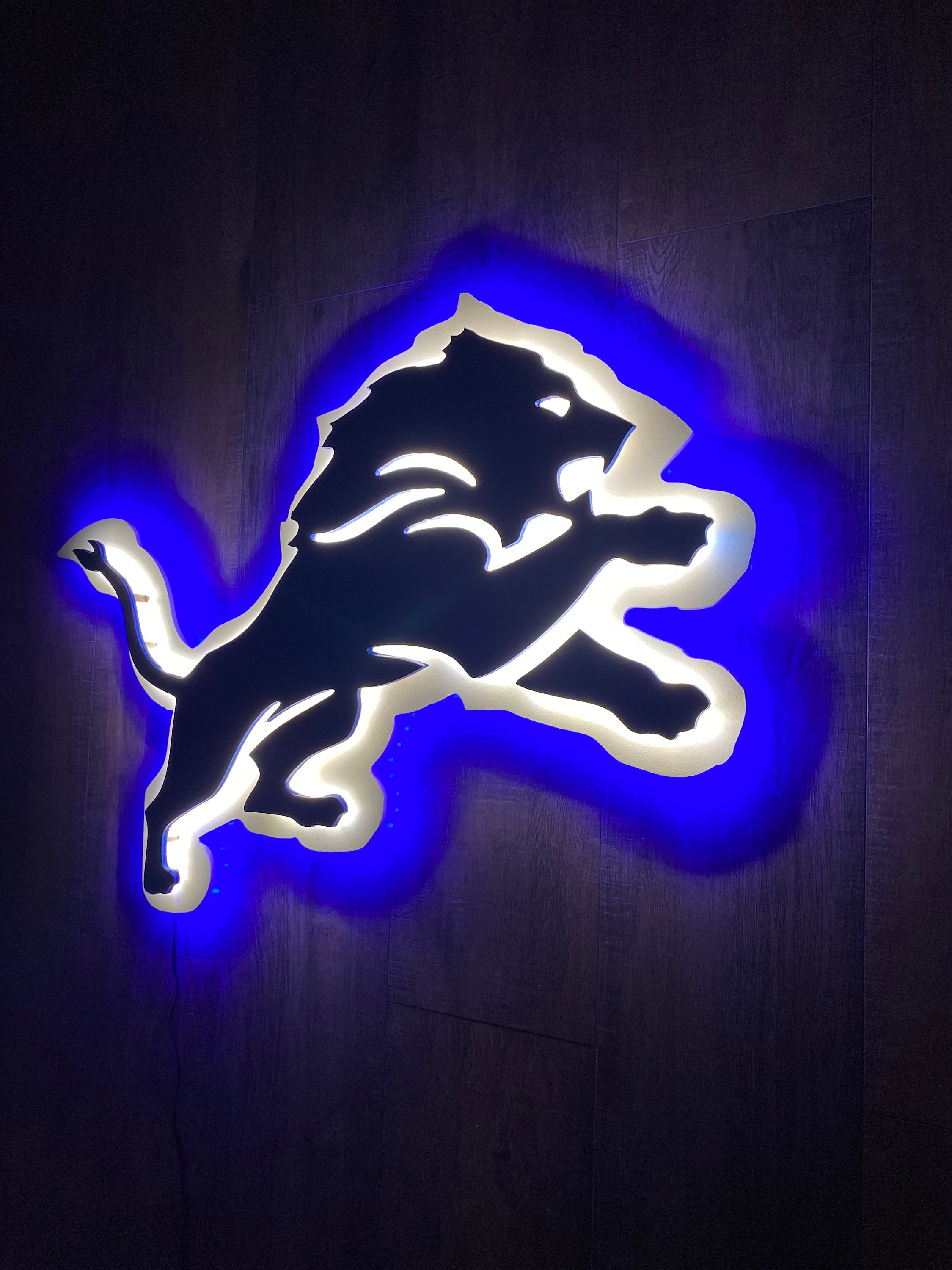 LED Detroit Lions Sign. Bedroom, Man Cave, Arcade, Bar. - Etsy
