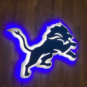 LED Detroit Lions Sign. Bedroom, Man Cave, Arcade, Bar. - Etsy