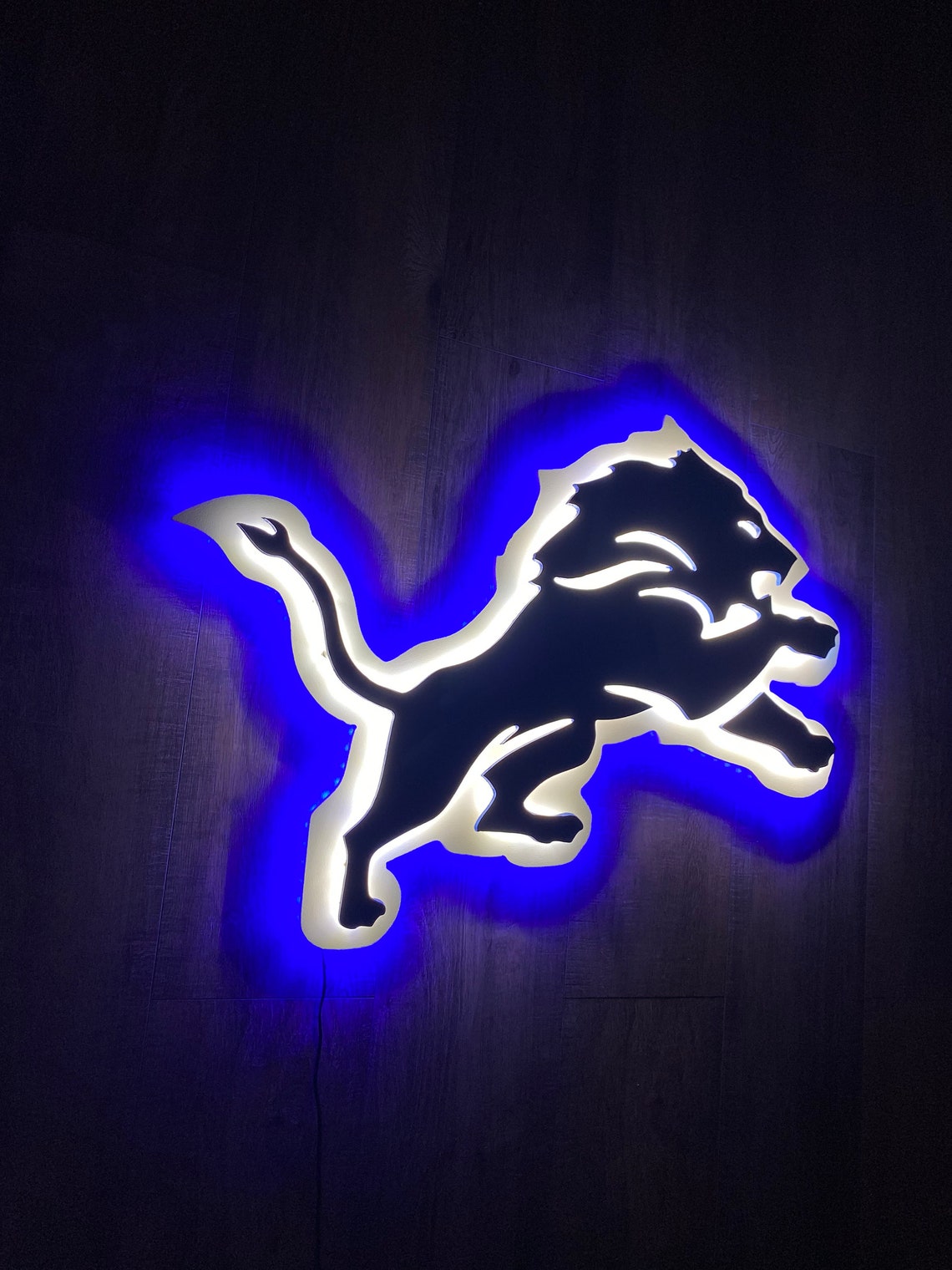 LED Detroit Lions Sign. Bedroom, Man Cave, Arcade, Bar. - Etsy