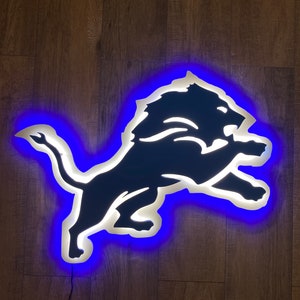 LED Detroit Lions Sign. Bedroom, Man Cave, Arcade, Bar. - Etsy