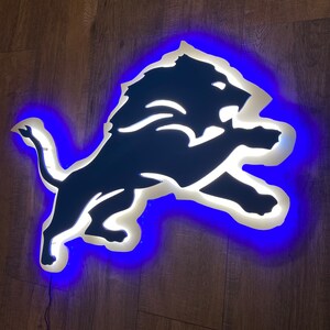 LED Detroit Lions Sign. Bedroom, Man Cave, Arcade, Bar. - Etsy