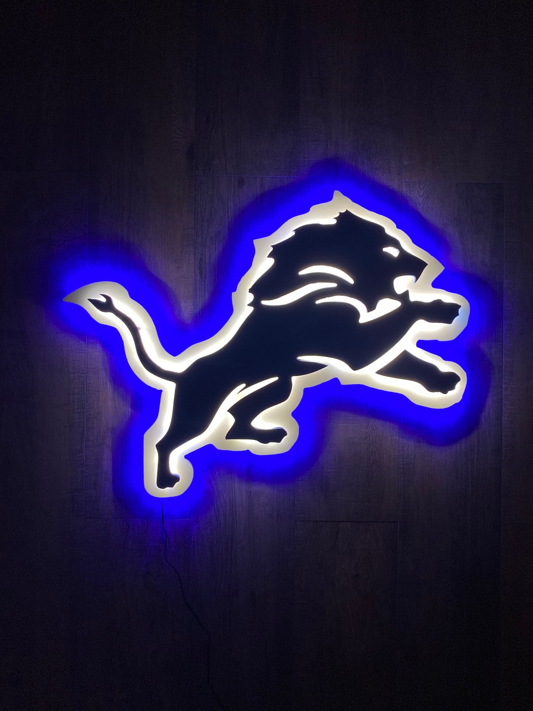 LED Detroit Lions Sign. Bedroom, Man Cave, Arcade, Bar. - Etsy