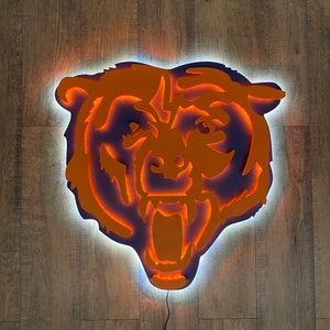 LED Chicago Bears Sign. Bedroom, Man Cave, Arcade, Bar. - Etsy