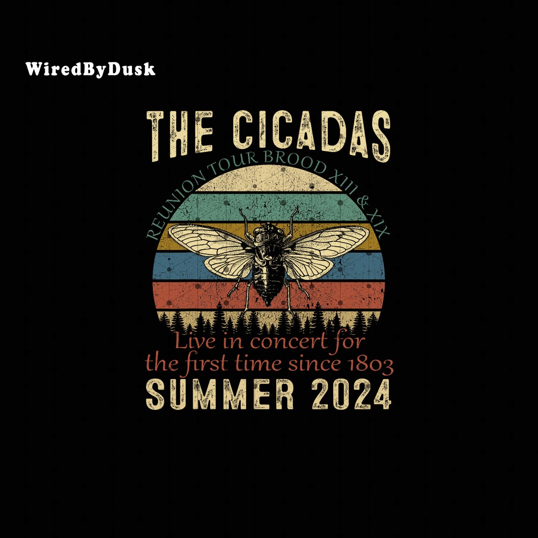 Retro Cicada Emergence Png, 2024 Cicadas Reunion Tour Png, Cicadas ...