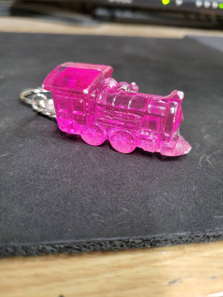 Pink Resin Train Keychain - Etsy