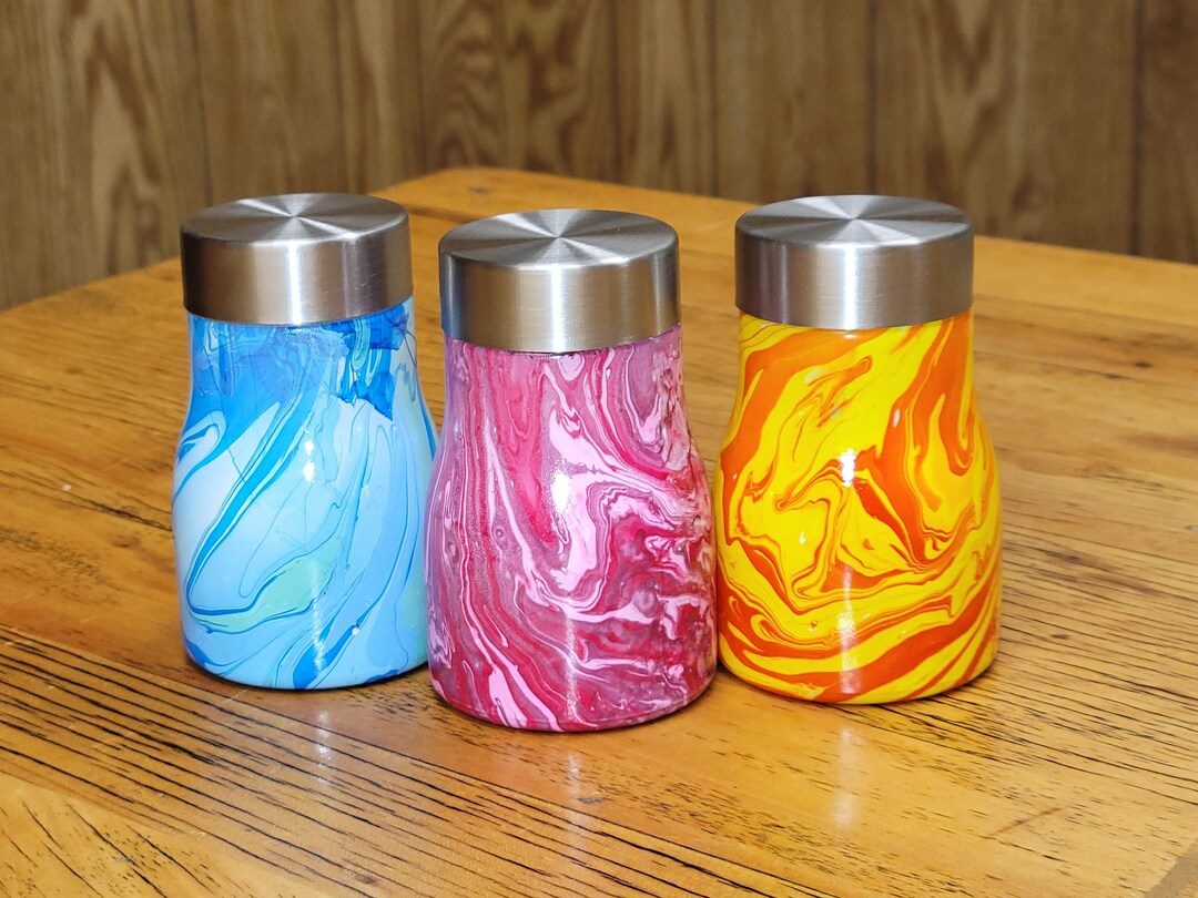 Small Glass Jar Hydro-dip Painted Made to Order - Etsy