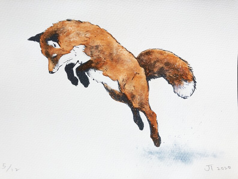 Snow Dive winter Red Fox - Etsy