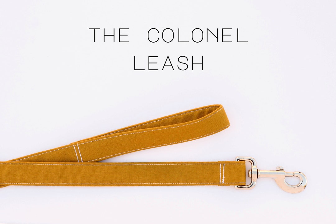 Vintage Yellow Dog Leash, Classic Handmade Cotton Dog Leash 