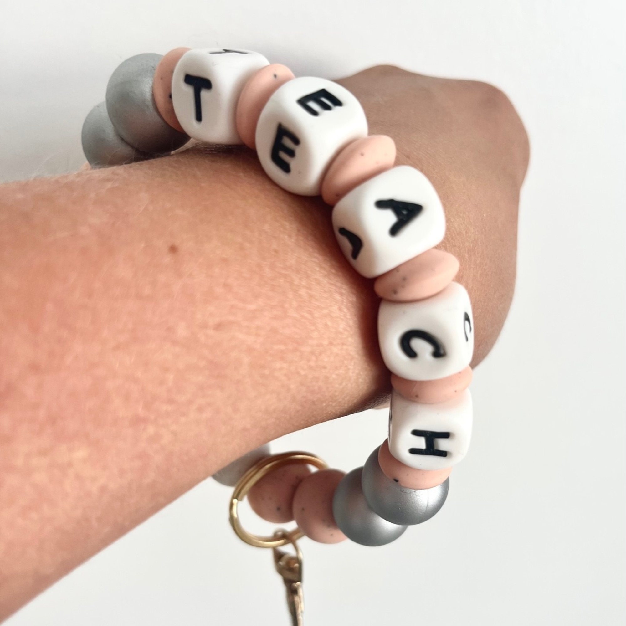 Teacher Gift End of Year Gift, Keyring for Teacher, Teach, Wristlet for ...