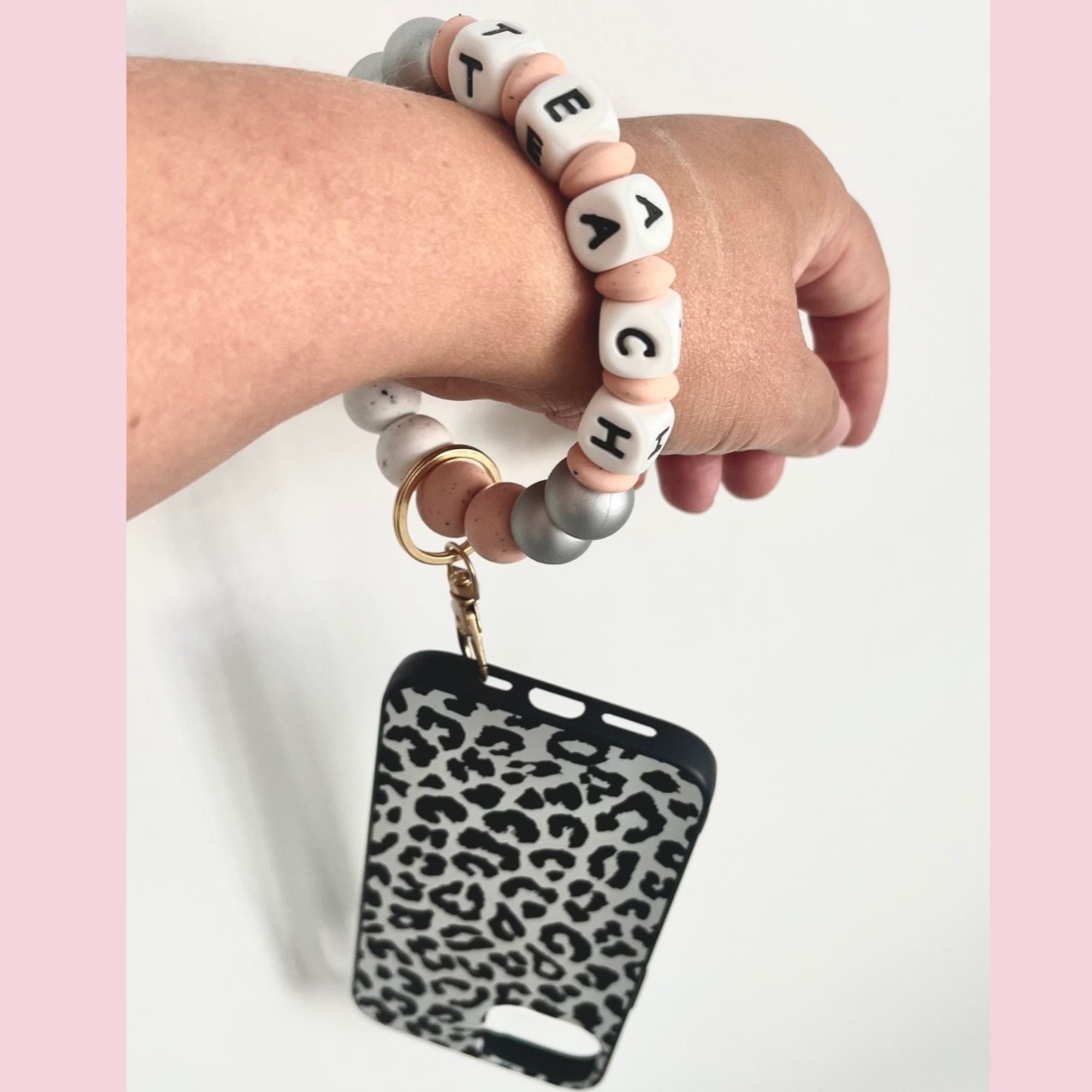 Teacher Gift End of Year Gift, Keyring for Teacher, Teach, Wristlet for ...