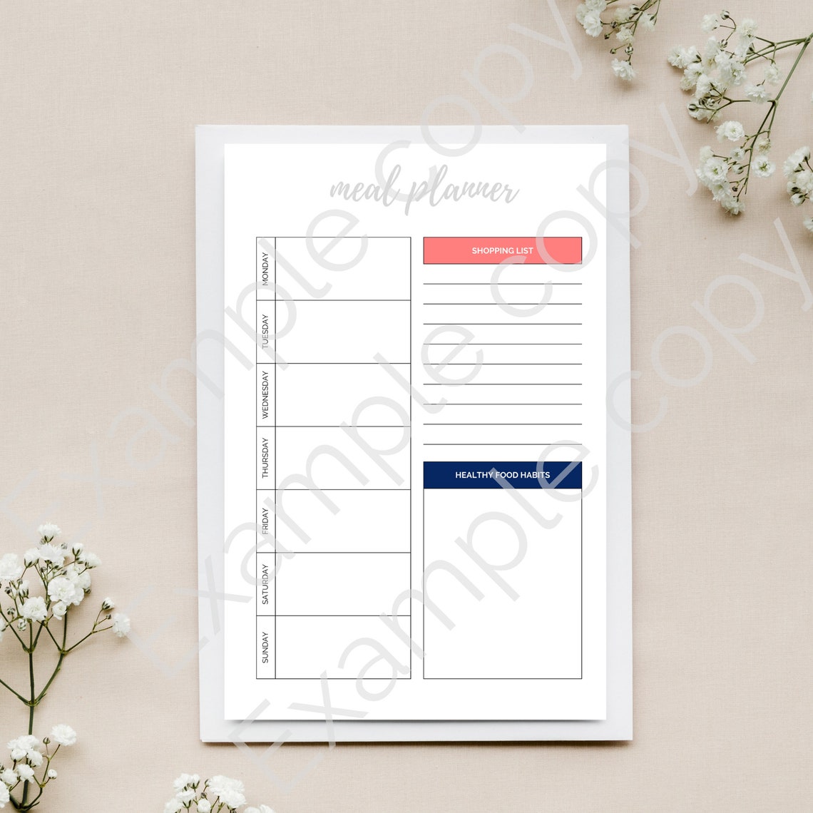 Printable Weekly Meal Planner || Food Planner for Mums, Weekly Meal ...