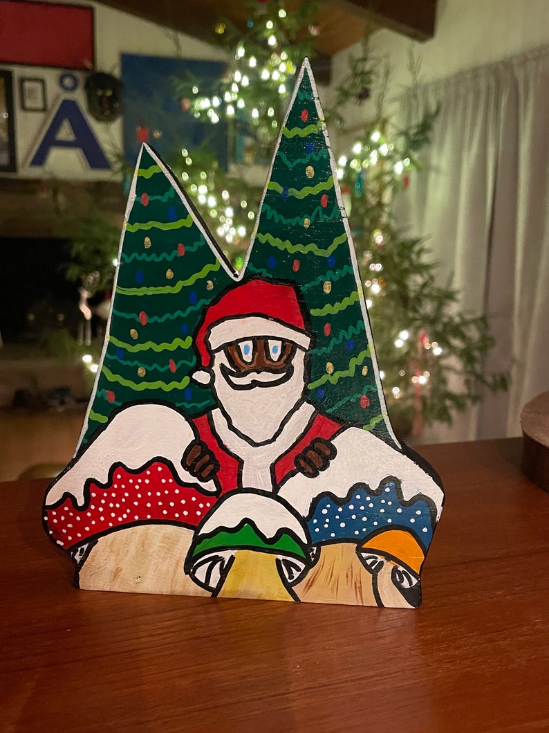 Woodland Vandals Christmas Mushrooms Decoration 7.5" Tall, Plywood ...