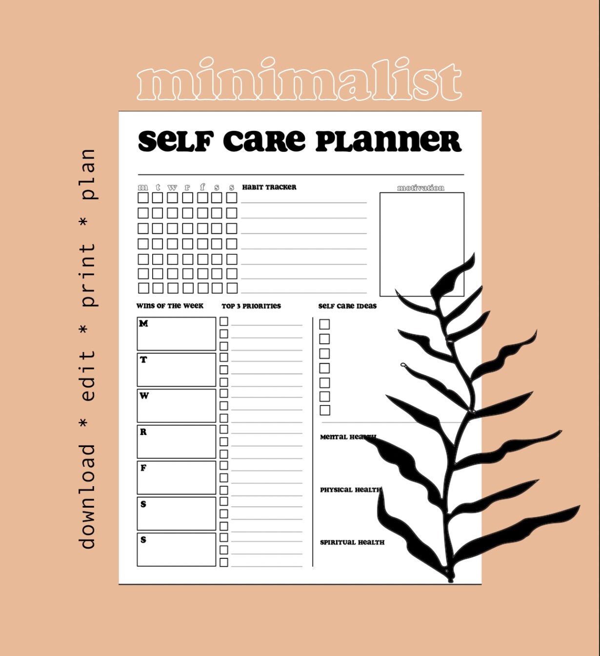 SELF CARE PLANNER // Self Care Journal Printable Daily - Etsy New Zealand