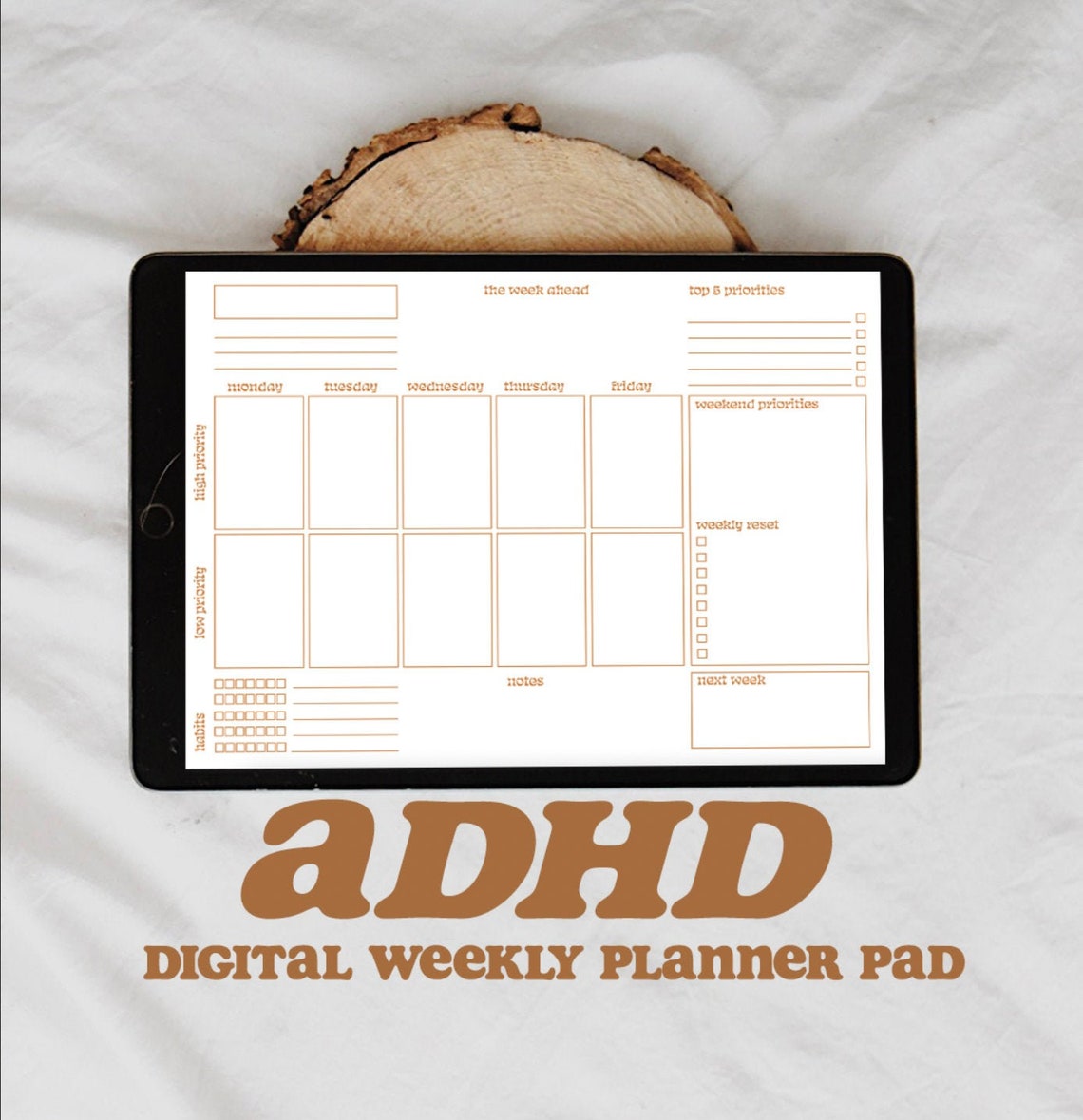ADHD WEEKLY PLANNER // Printable Planner, Digital Daily Planner, iPad ...