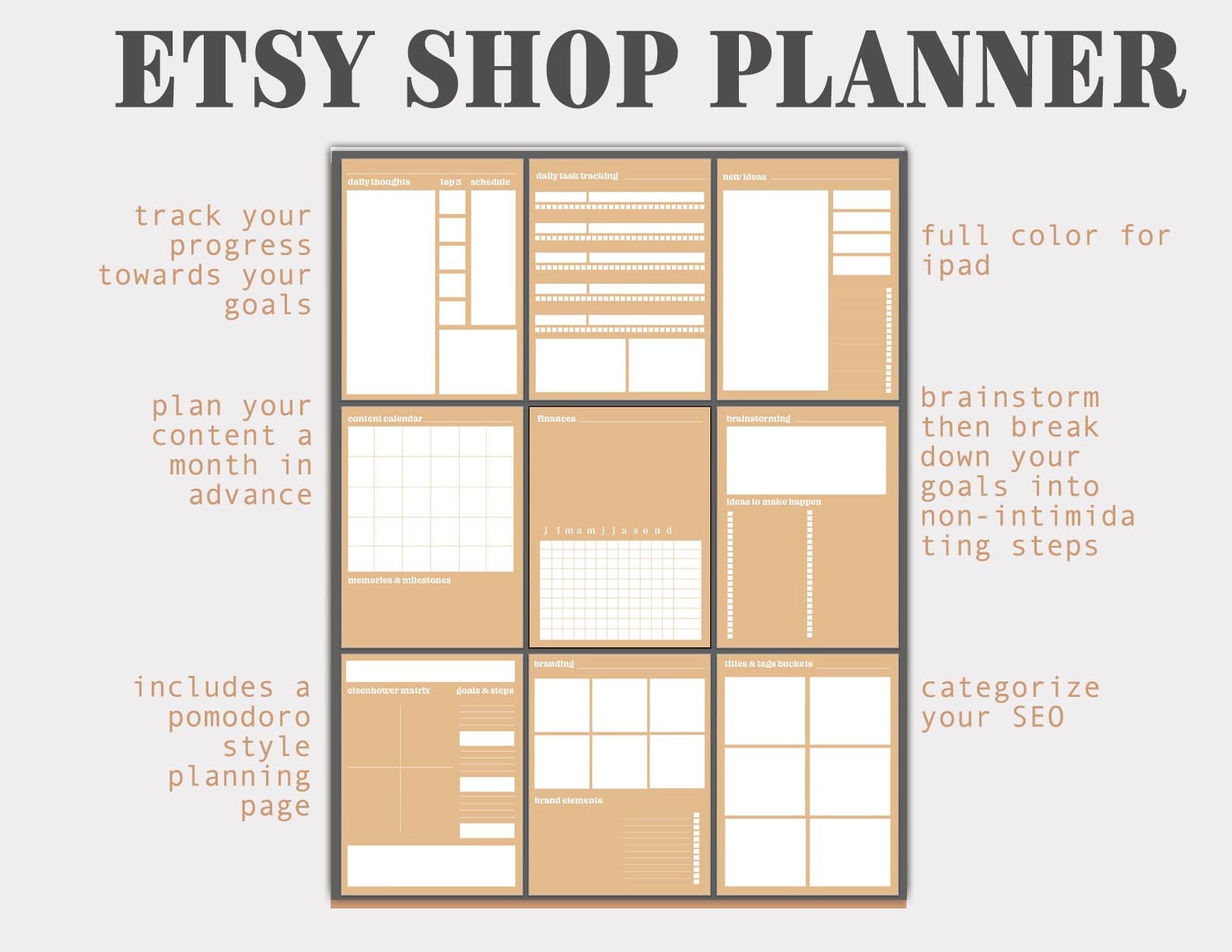 ETSY SHOP PLANNER // Digital Daily Etsy Shop Planner Printable, Goal ...