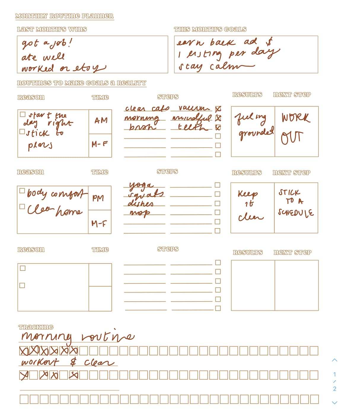 ADHD GOAL PLANNER // Printable Daily Minimalist Routine, Goal and Habit ...