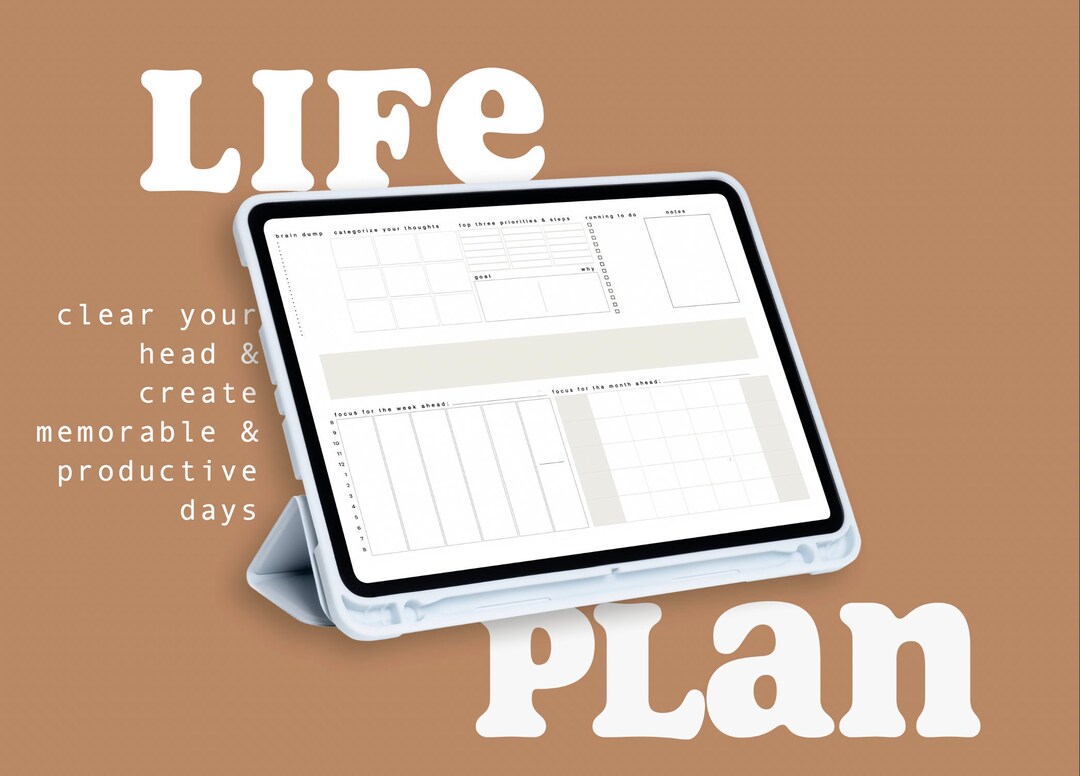 LIFE PLANNER // iPad Screensaver, Printable Weekly Planner, Digital ...