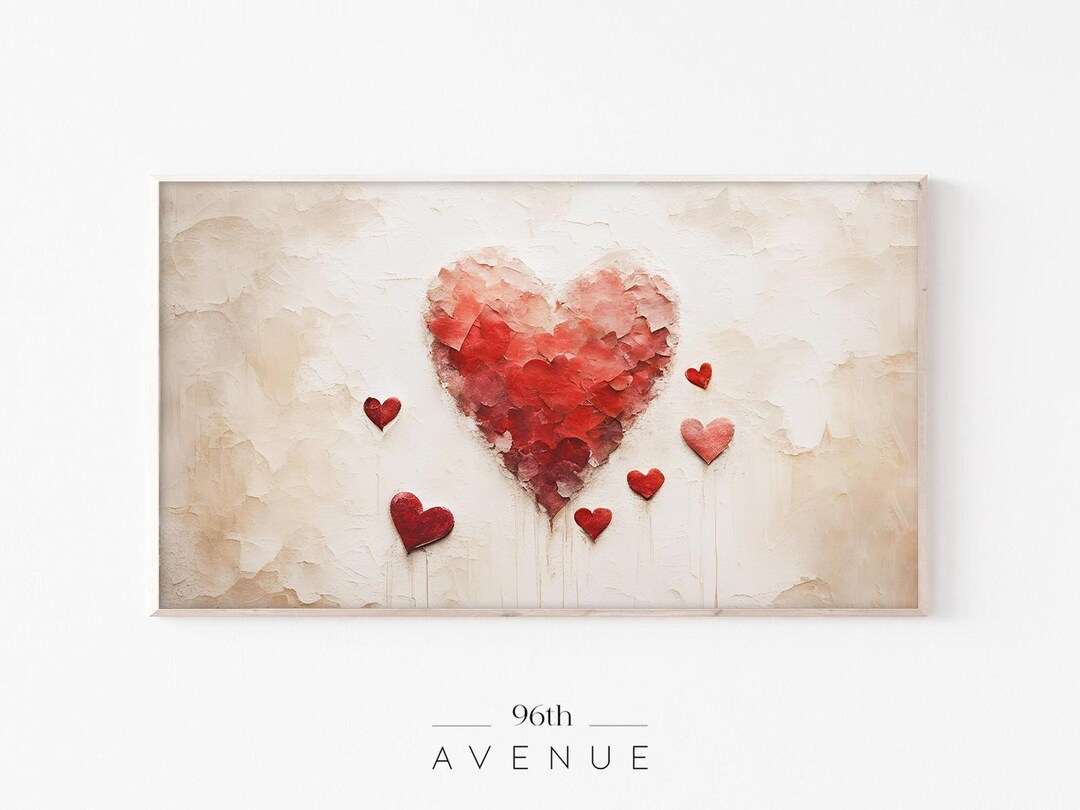 Frame TV Valentines Day Art for Download Red Heart Painting Pouring ...