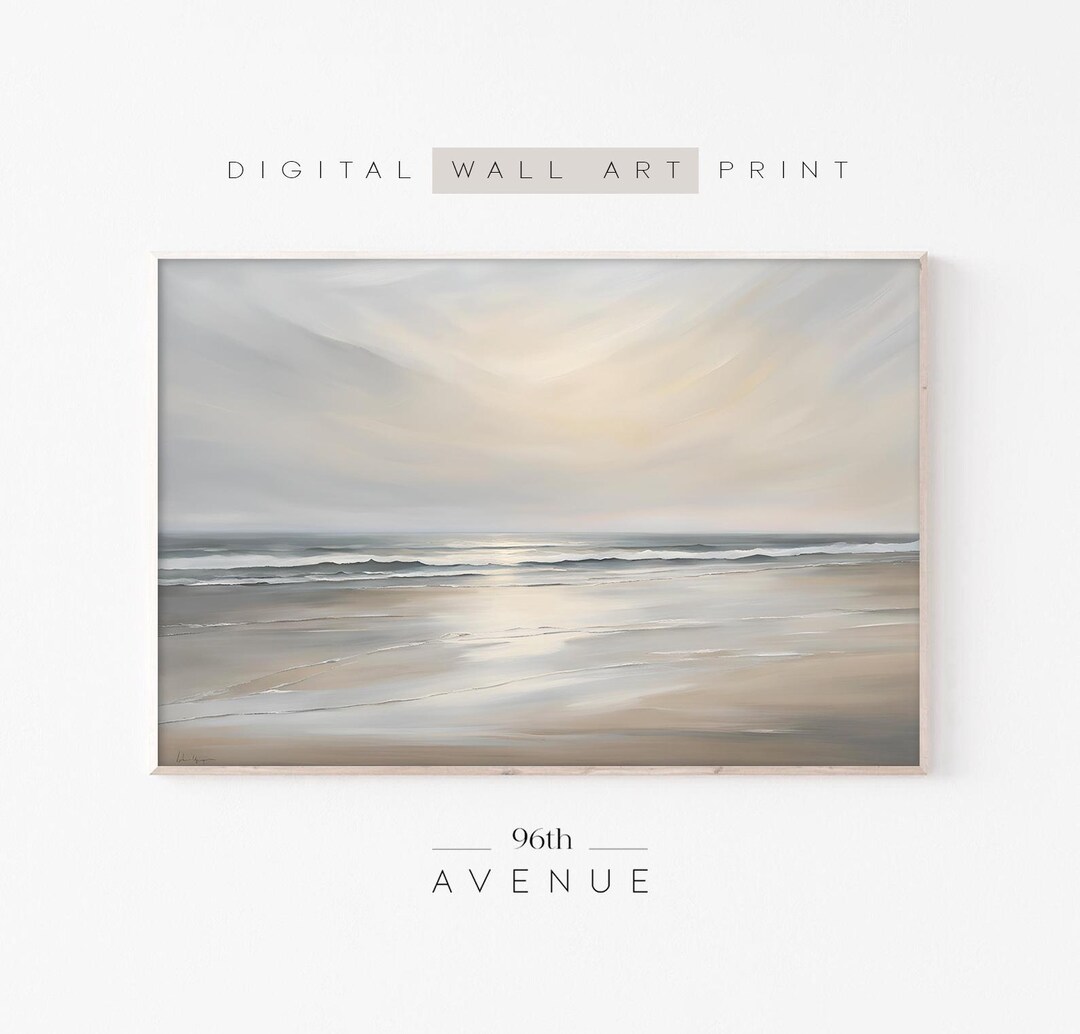 Coastal Painting Wall Art for Download | Printable Beach Landscape ...