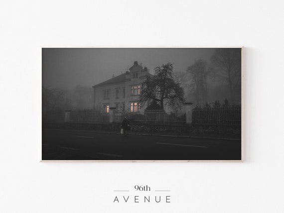 Haunted House Frame Tv Art Gothic Decor Halloween Wall Art - Etsy