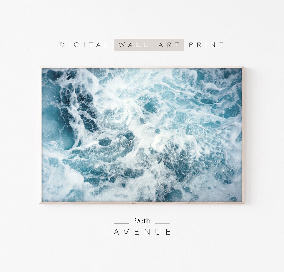 Ocean Water Print | Printable Nautical Wall Art | Digital Print | Blue ...