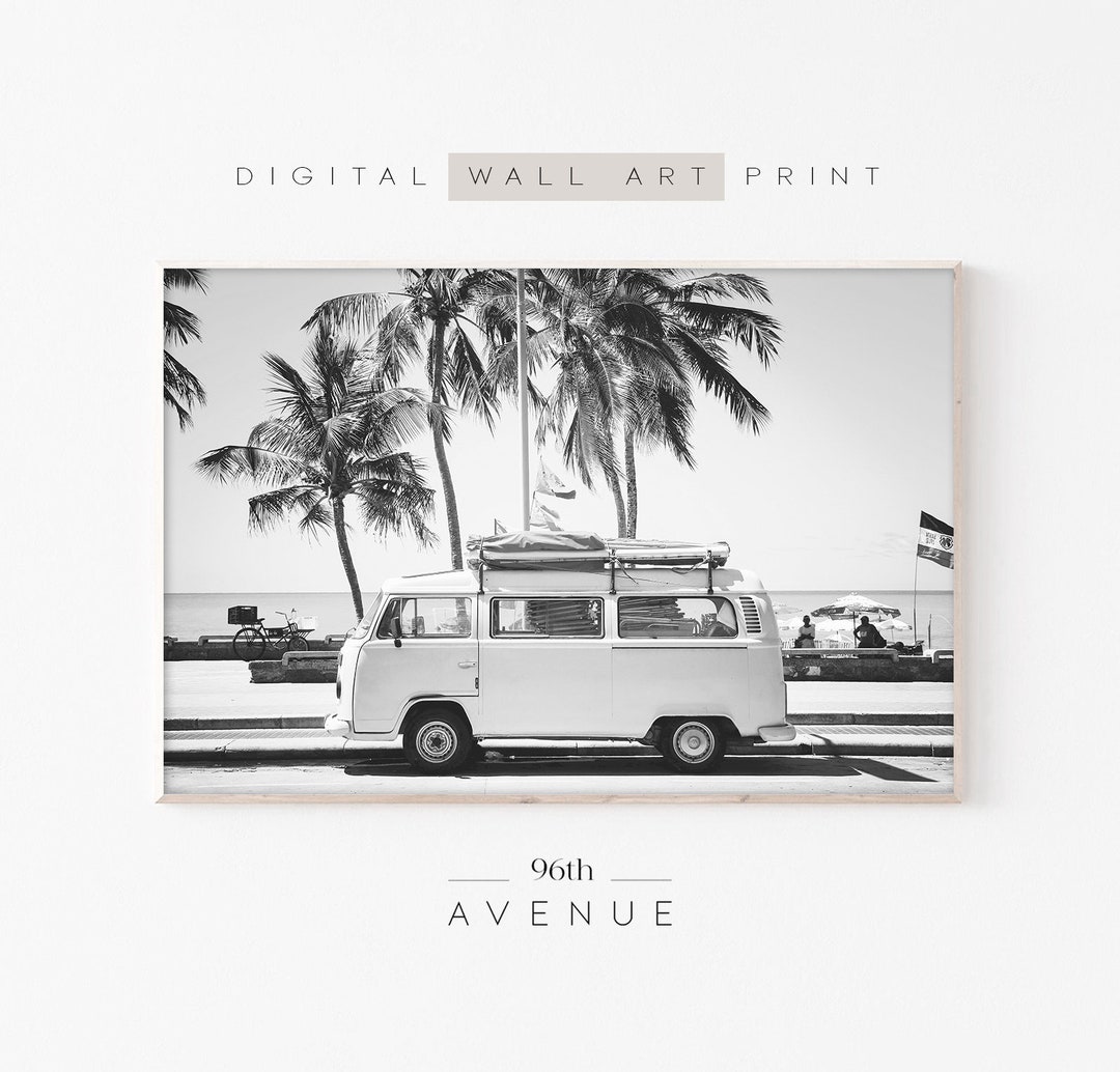 Retro Van Print | Beach Wall Art | Surfer Van Wall Art | Boho Wall ...