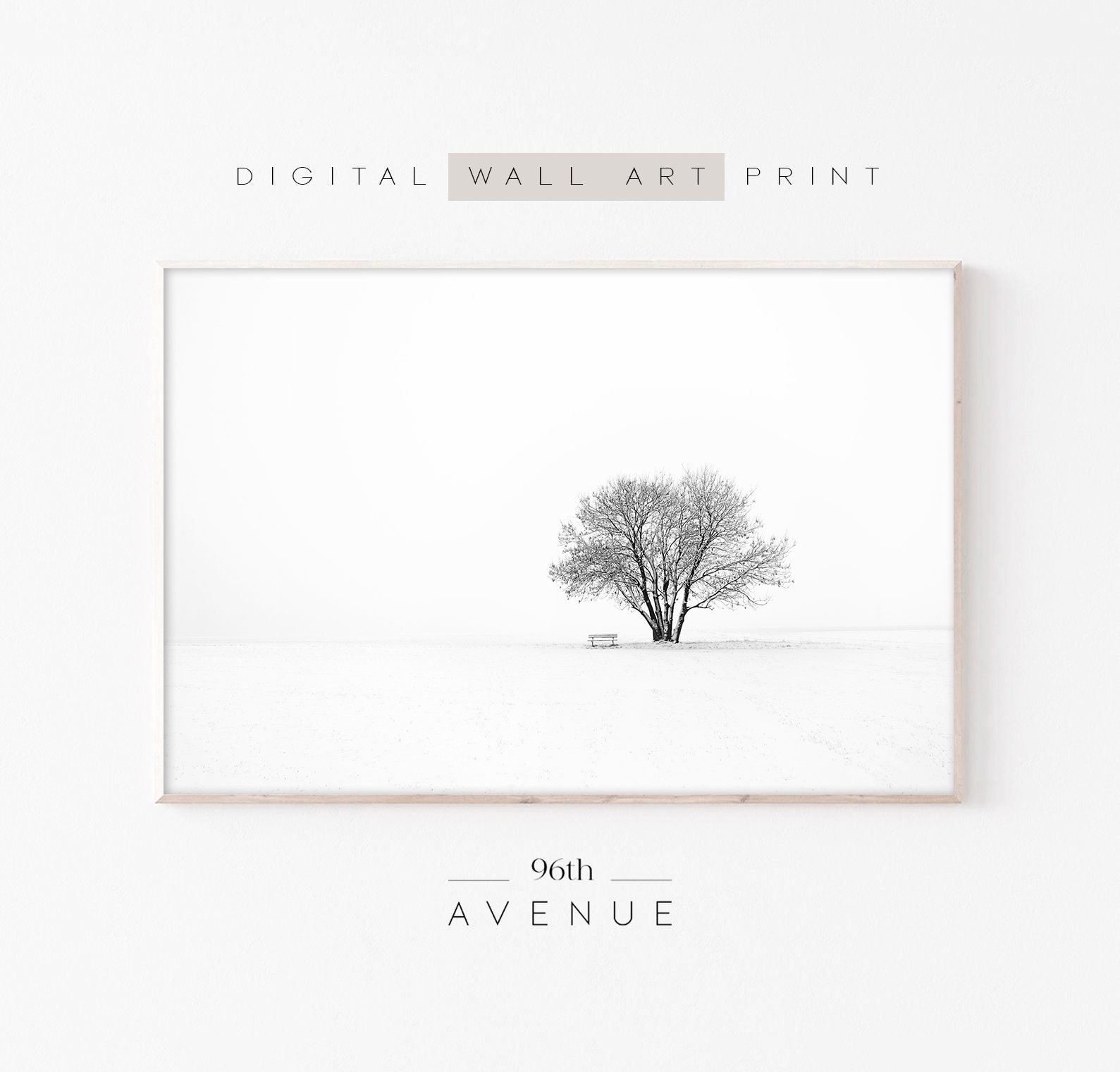 Black and White Tree Art Abstract Landscape Print - Etsy