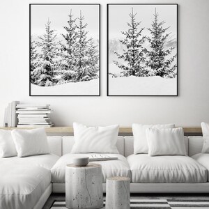 Winter Forest Print Set of 2 Digital Download | Printable Christmas ...