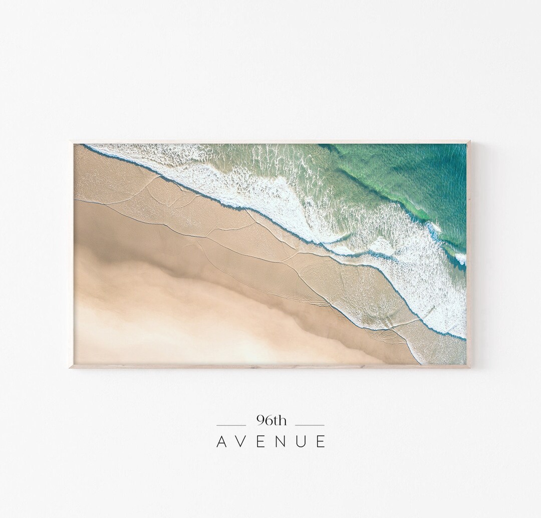 Ocean Waves Frame TV Art | Aerial Beach Art for Frame TV | Ocean TV Art ...