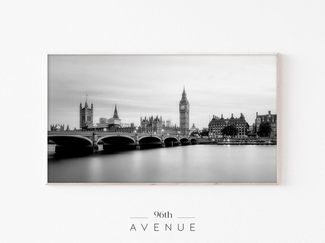 London Frame Tv Art | Black and White Digital Download - Etsy