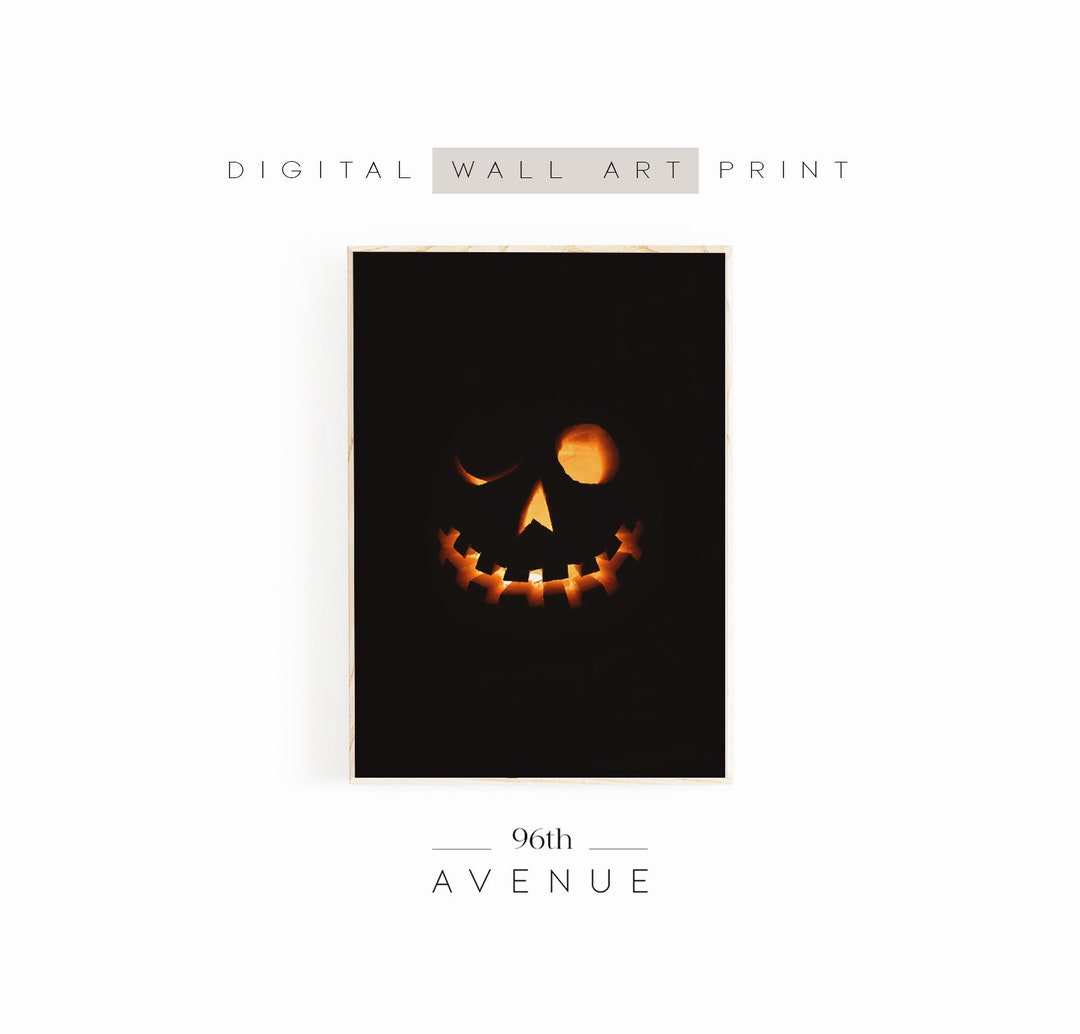 Halloween Printable Wall Art | Scary Face Print | Jack O Lantern ...