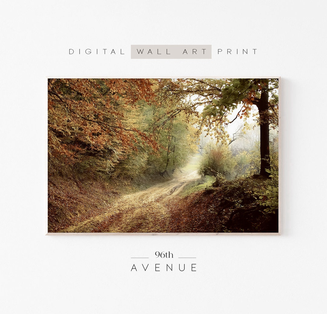 Moody Autumn Forest Print Printable Rustic Fall Decor Print Forest ...