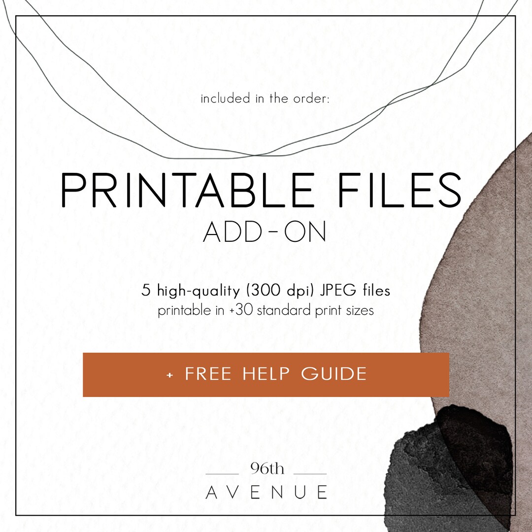 Printable Files Add-on | Instant Download | Digital Wall Art - Etsy