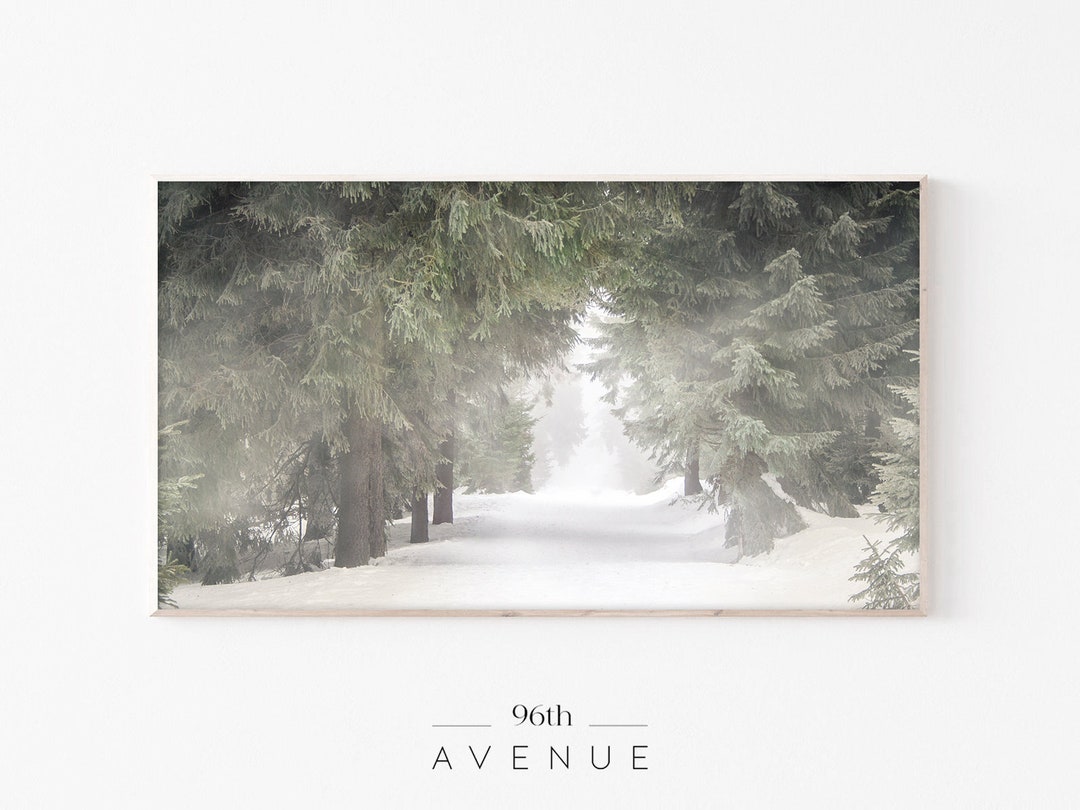 Samsung Frame Tv Art Pine Tree Forest | Christmas Tv Art | Winter ...