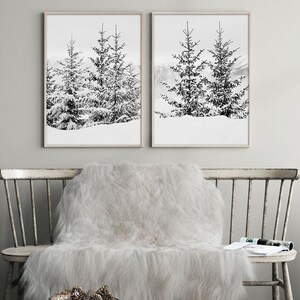 Winter Forest Print Set of 2 Digital Download | Printable Christmas ...