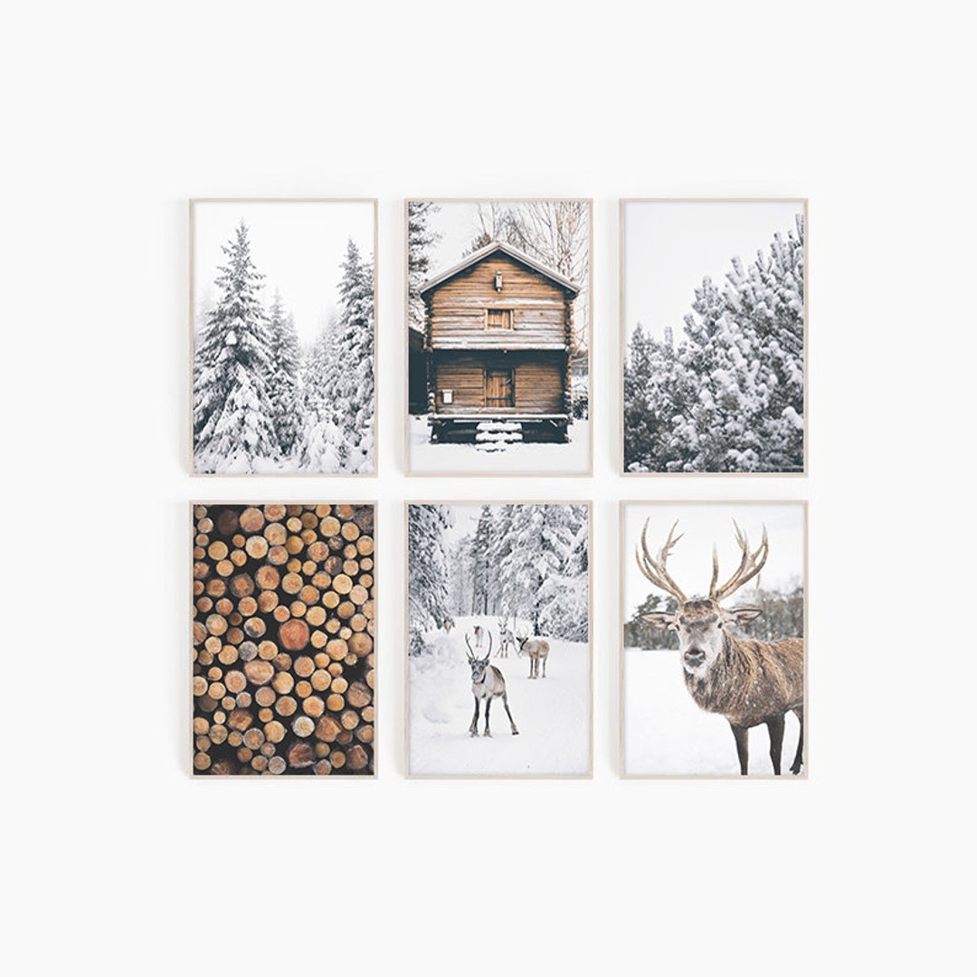 Winter Print Set of 6 | Snowy Prints | Downloadable Christmas Prints ...