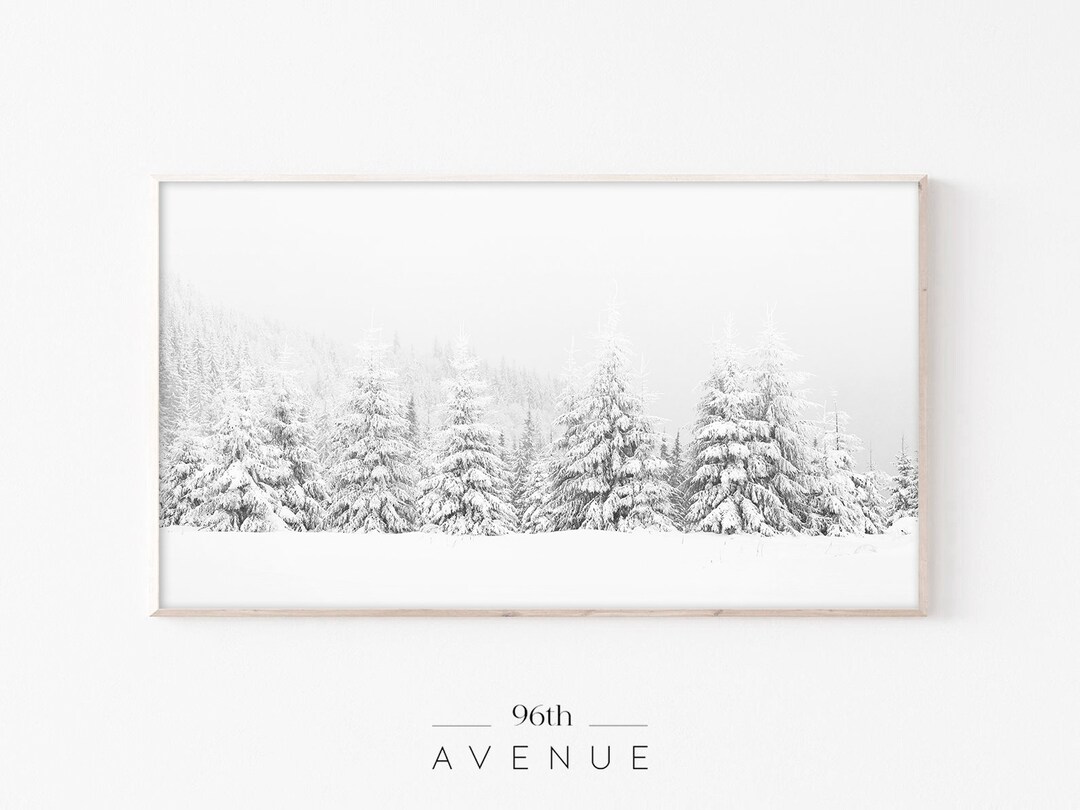 Samsung Frame TV Art Winter | Christmas Frame TV Art | Snowy Forest Art ...