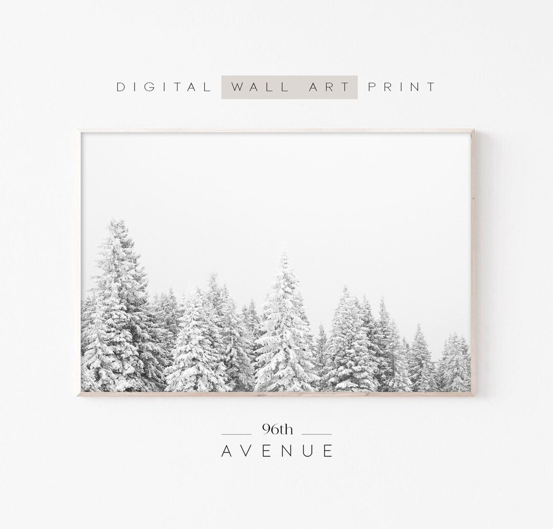 Winter Forest Print Digital Download | Snow Scene | Printable Christmas ...