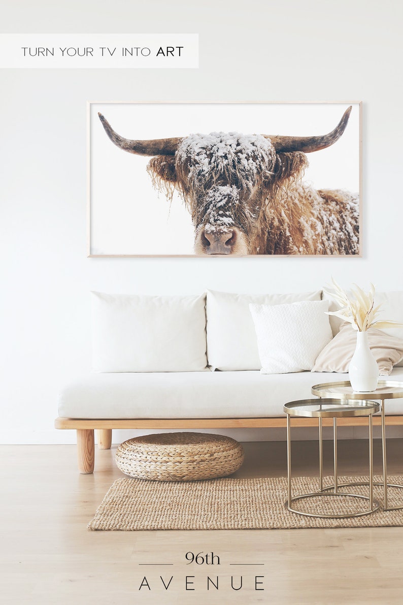 Samsung Frame Tv Art Cow Highland Cow Digital Art for Tv - Etsy