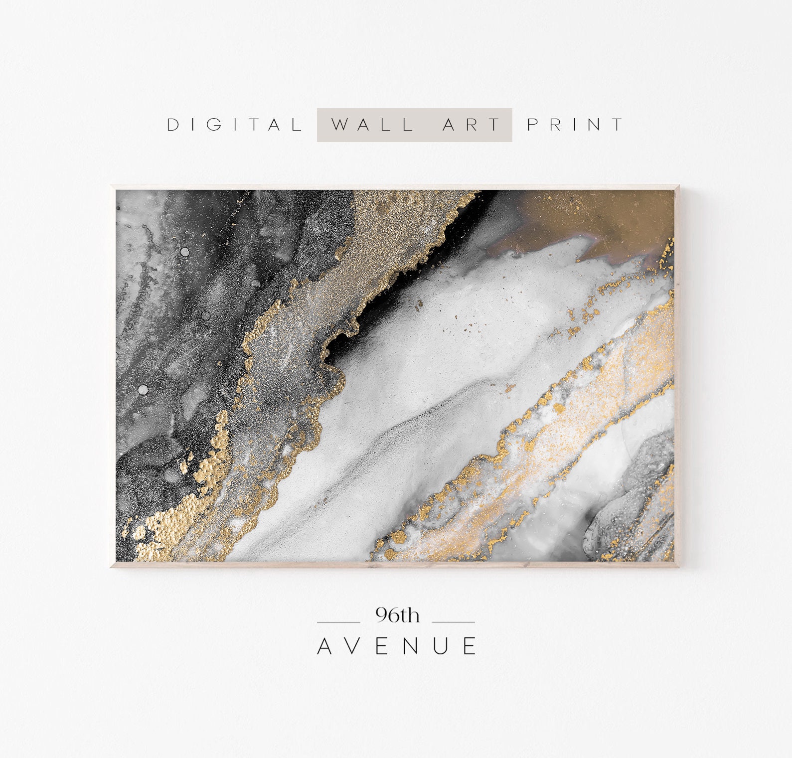 Black and Gold Marble Wall Art Abstract Painting Extra - Etsy UK