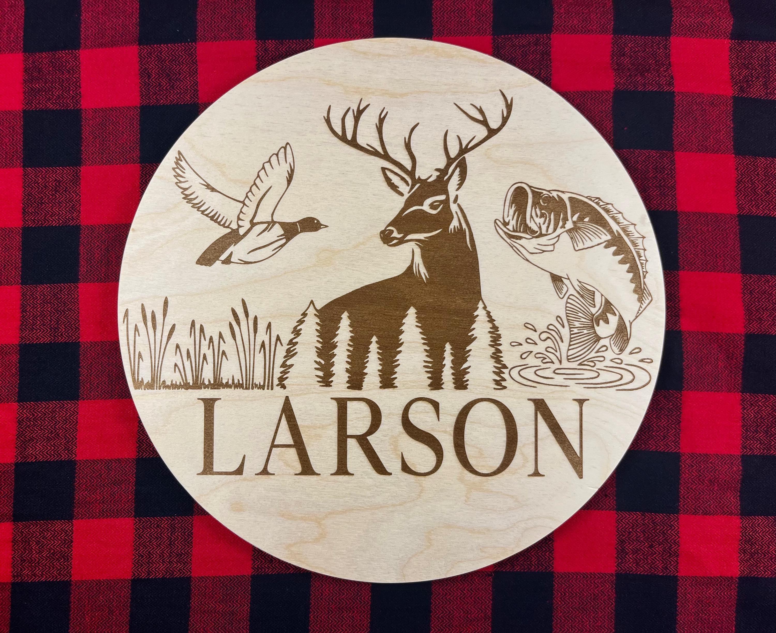 Custom Hunting and Fishing Sign | Cabin Decor | Wood Man Cave Sign - Etsy