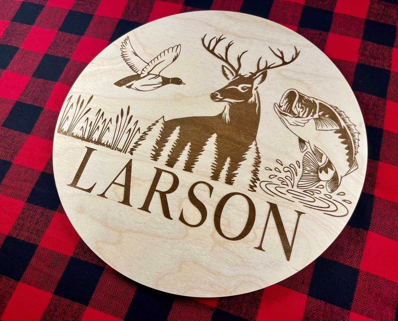 Custom Hunting and Fishing Sign | Cabin Decor | Wood Man Cave Sign - Etsy