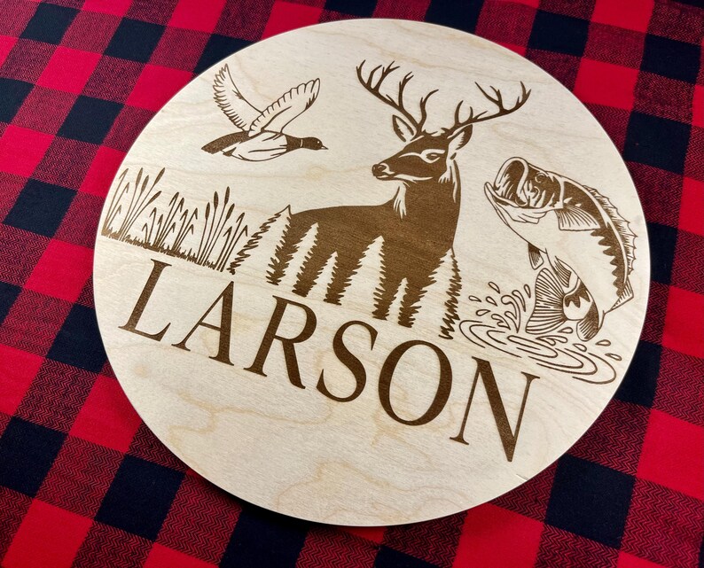 Custom Hunting and Fishing Sign | Cabin Decor | Wood Man Cave Sign - Etsy